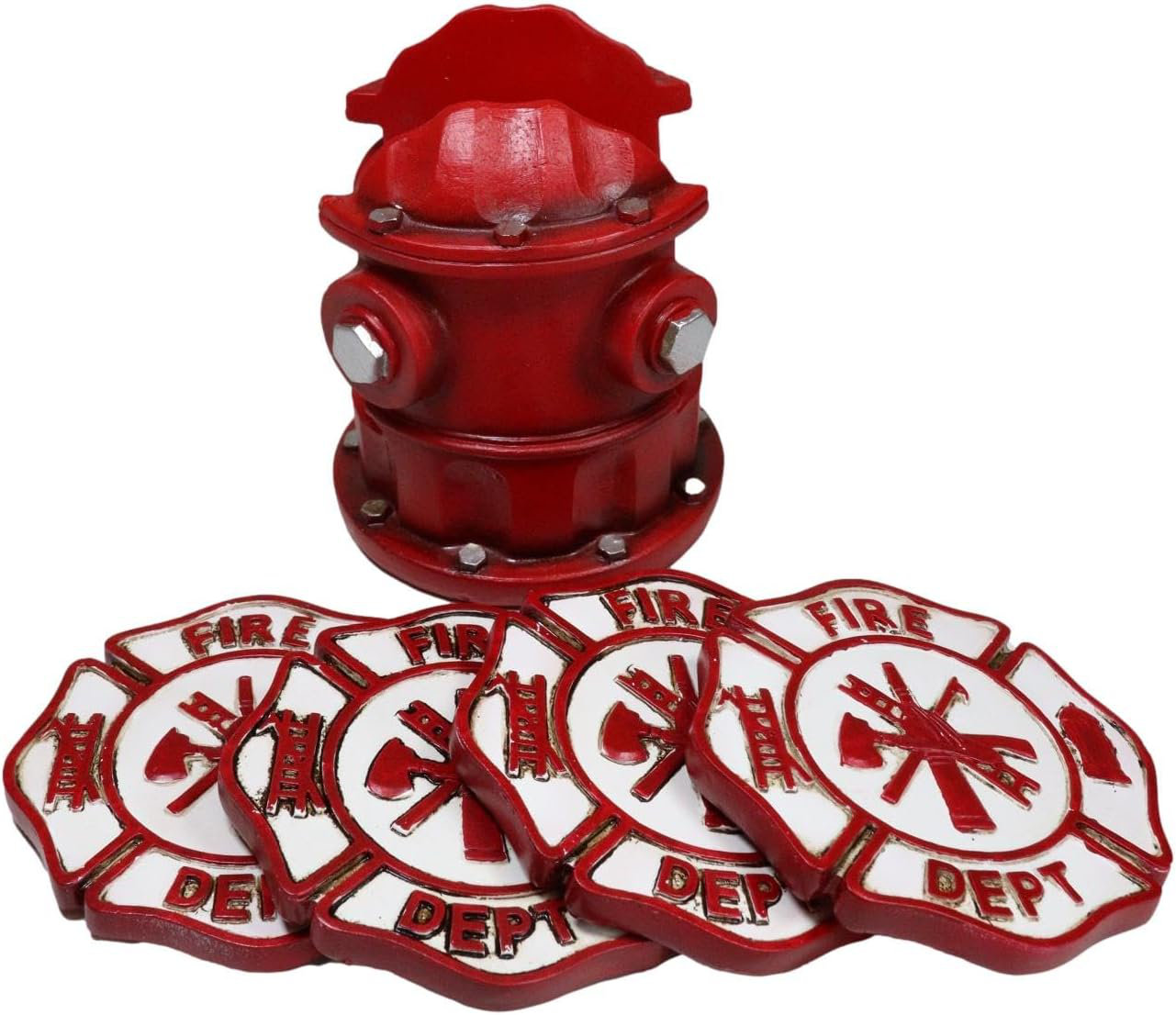 Wildon Home® 911 Emergency Fireman Fire Hydrant Coaster Display Holder ...