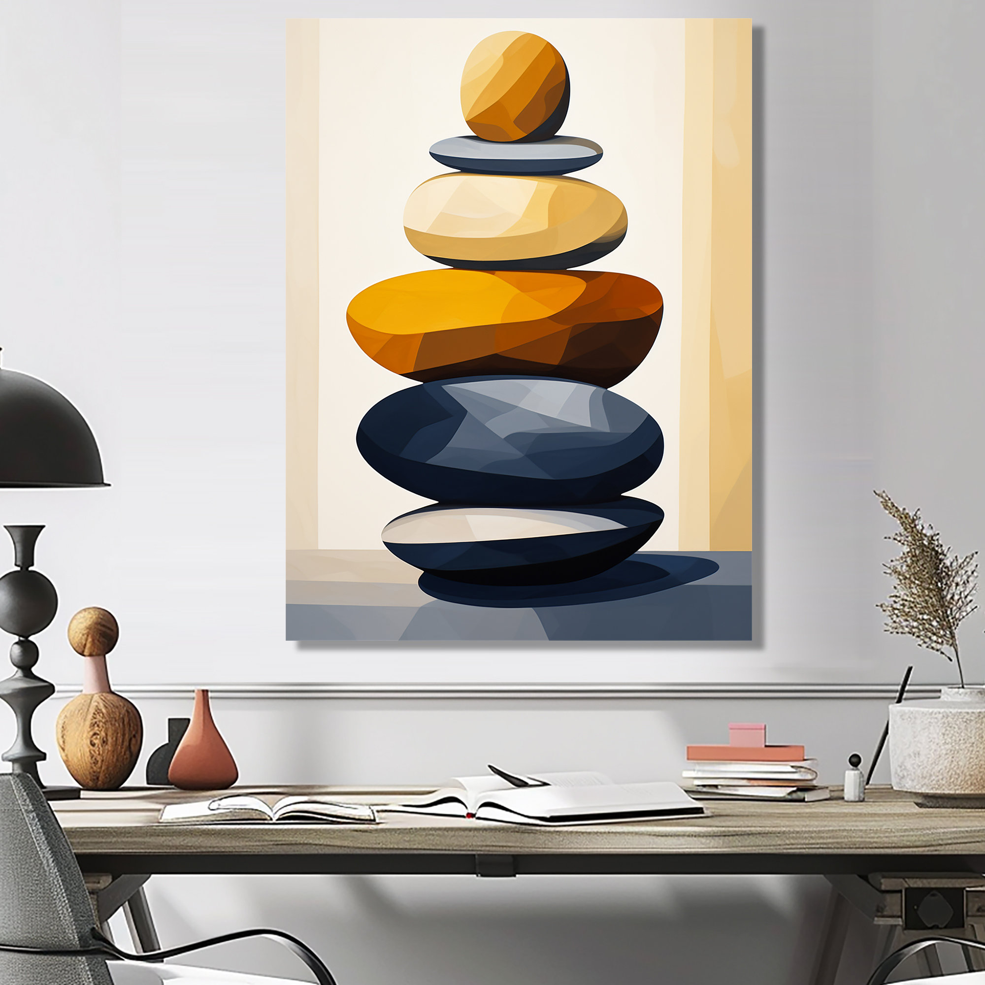 Winston Porter Zen Stones Subtle Serenity II - Spiritual Stone Wall Art ...