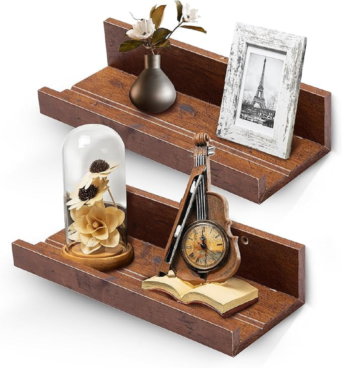 Millwood Pines 12" Small Floating Wall Ledge Shelves With Lip - Set Of ...