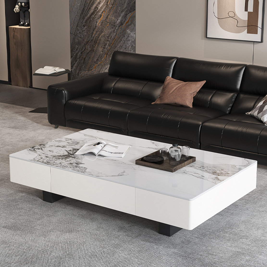 Orren Ellis Luxury-Style Rectangular Granite Slab Coffee Table | Wayfair