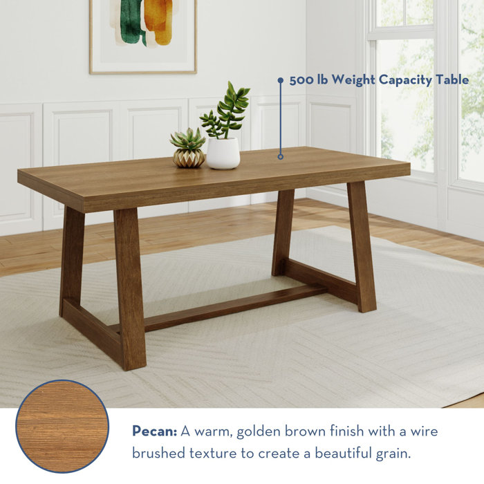 Wade Logan® Linzy Solid Wood Dining Table & Reviews | Wayfair
