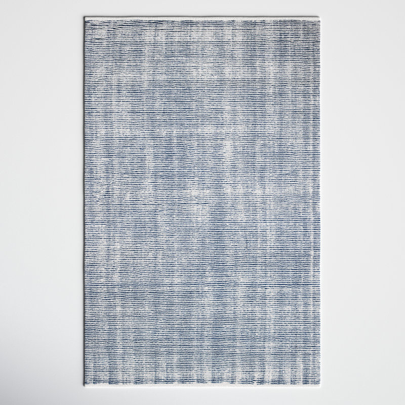 Plainsfield Hand Loomed Wool Ivory/Navy Rug & Reviews | Birch Lane