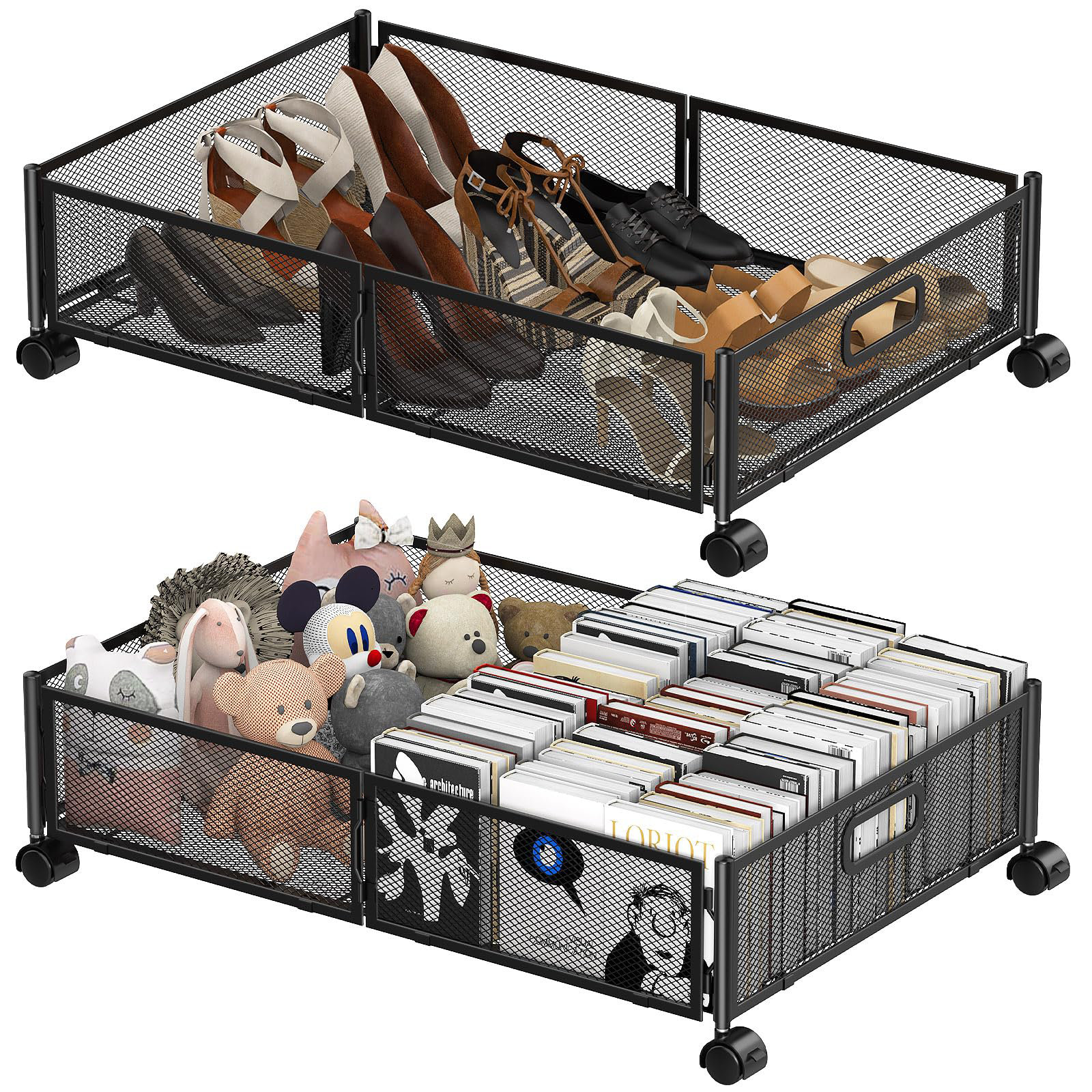 Rebrilliant 2-Pack Foldable Under Bed Storage Box With Handle And ...