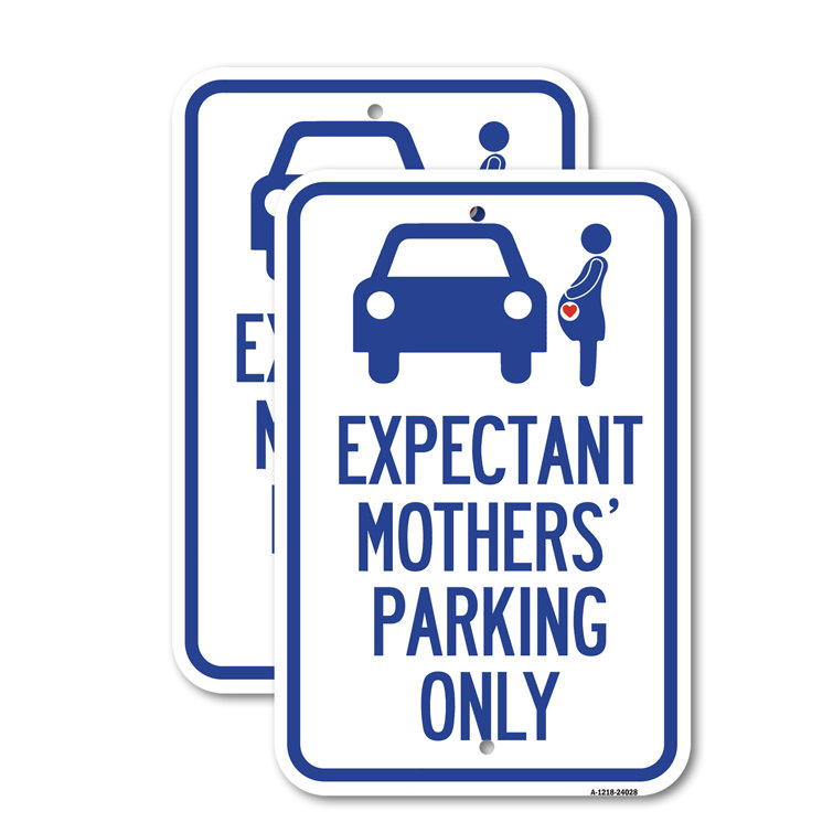 SignMission (2 Pack) Expectant Mothers' Parking Only (With Graphic) 12 ...