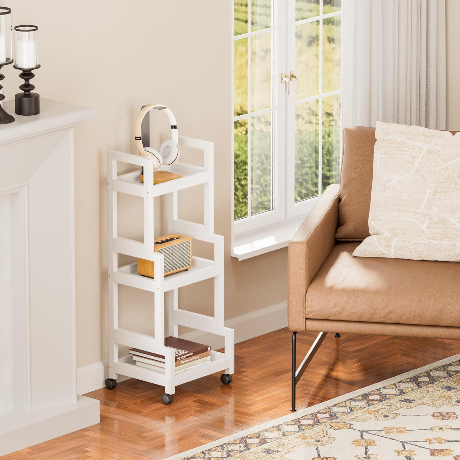 Elaine Mercure Rolling Carts With Wheels, Small Kitchen Utility Storage ...