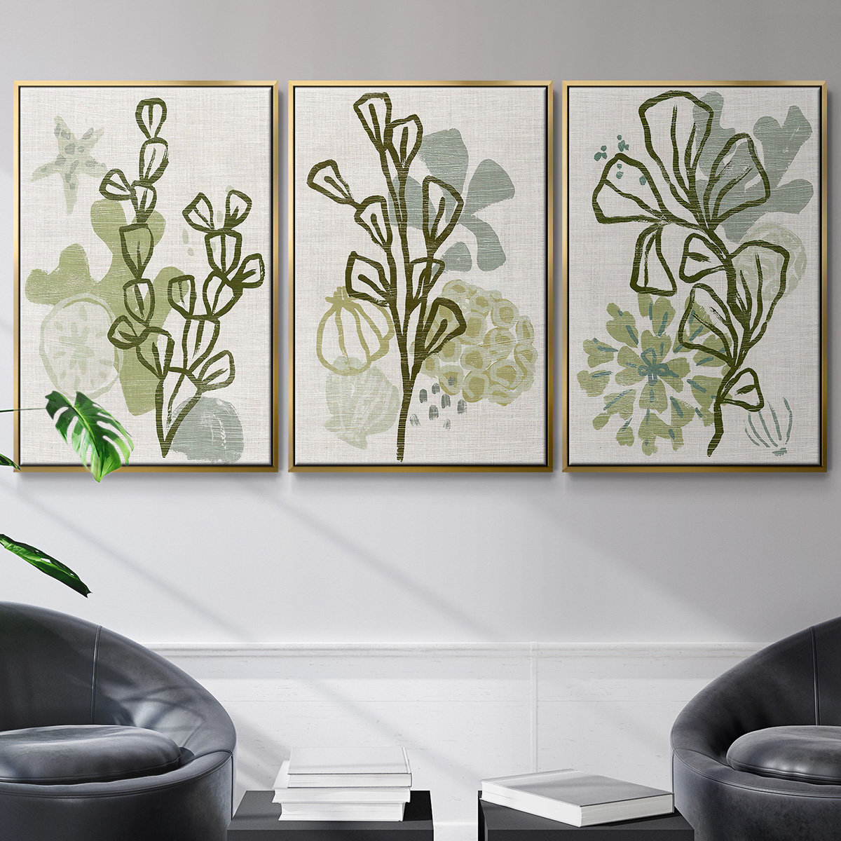 Wexford Home Coral Blockprint I - 3 Piece Single Picture Frame Set on ...