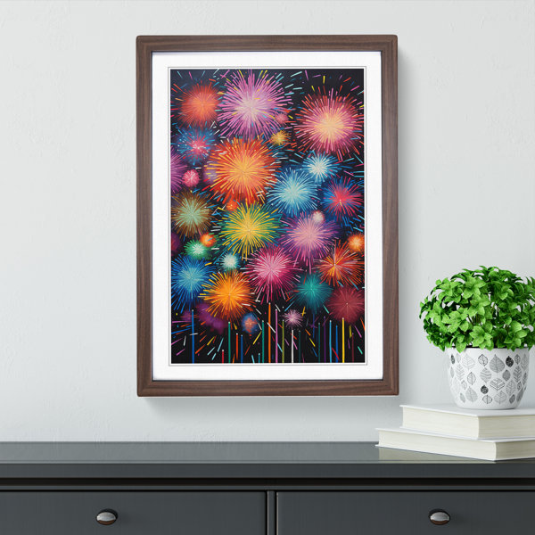 Metro Lane Fireworks Modern No.2 - Single Picture Frame Art Prints on ...