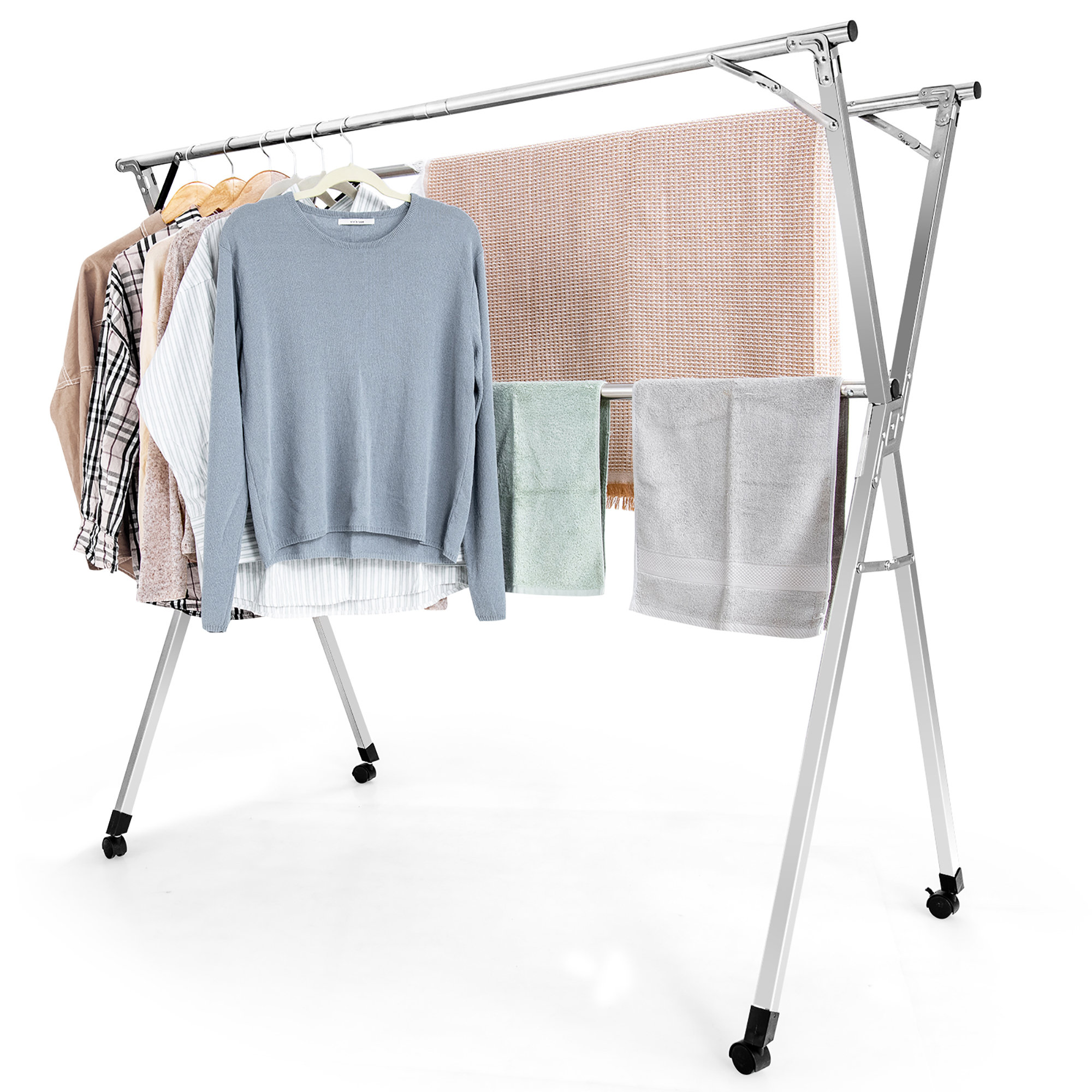Rebrilliant Dellana Metal Adjustable Clothing Rack | Wayfair