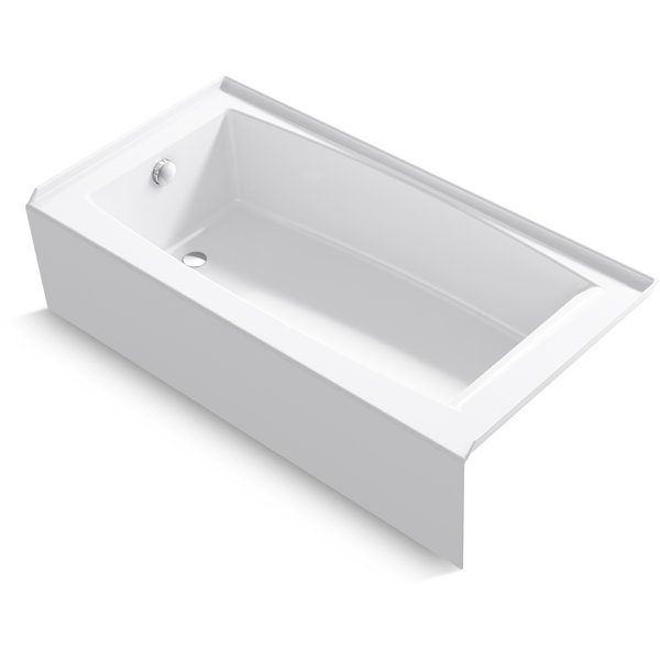 Kohler Entity 60" X 30" Alcove Bath with Integral Apron and Integral ...