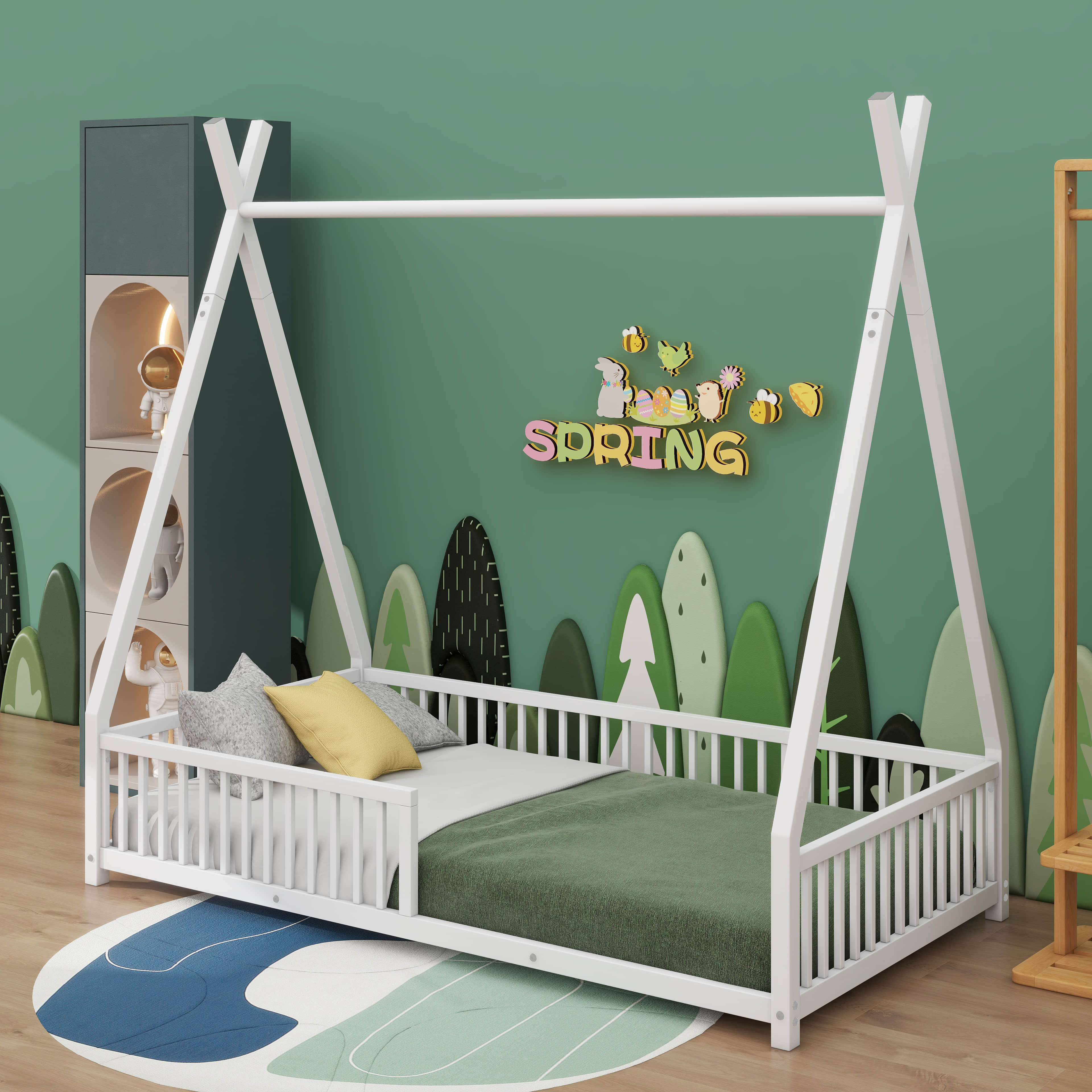 Redwood Rover Twin-Sized Metal Platform Bed In A House-Inspired Design ...