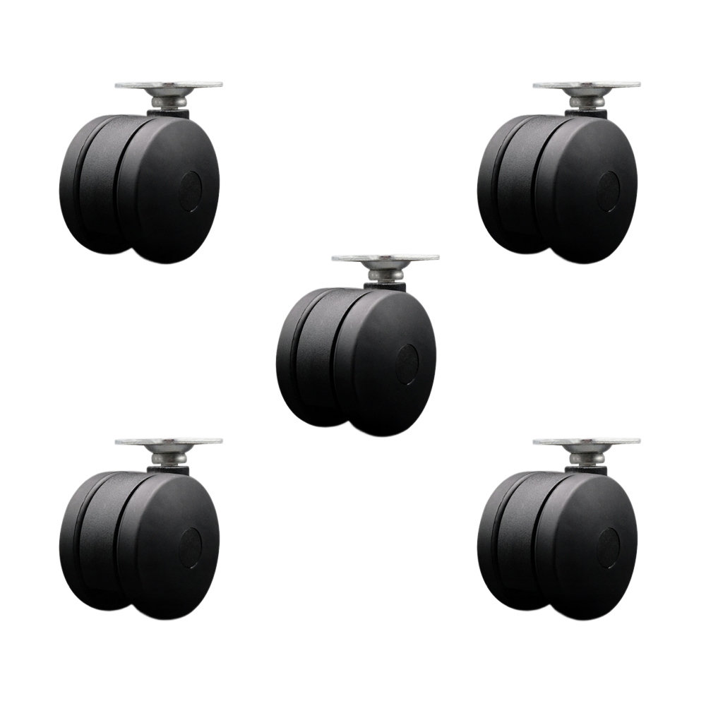 Service Caster 3 Inch Furniture Casters Nylon Twin Wheel Top Plate Set ...