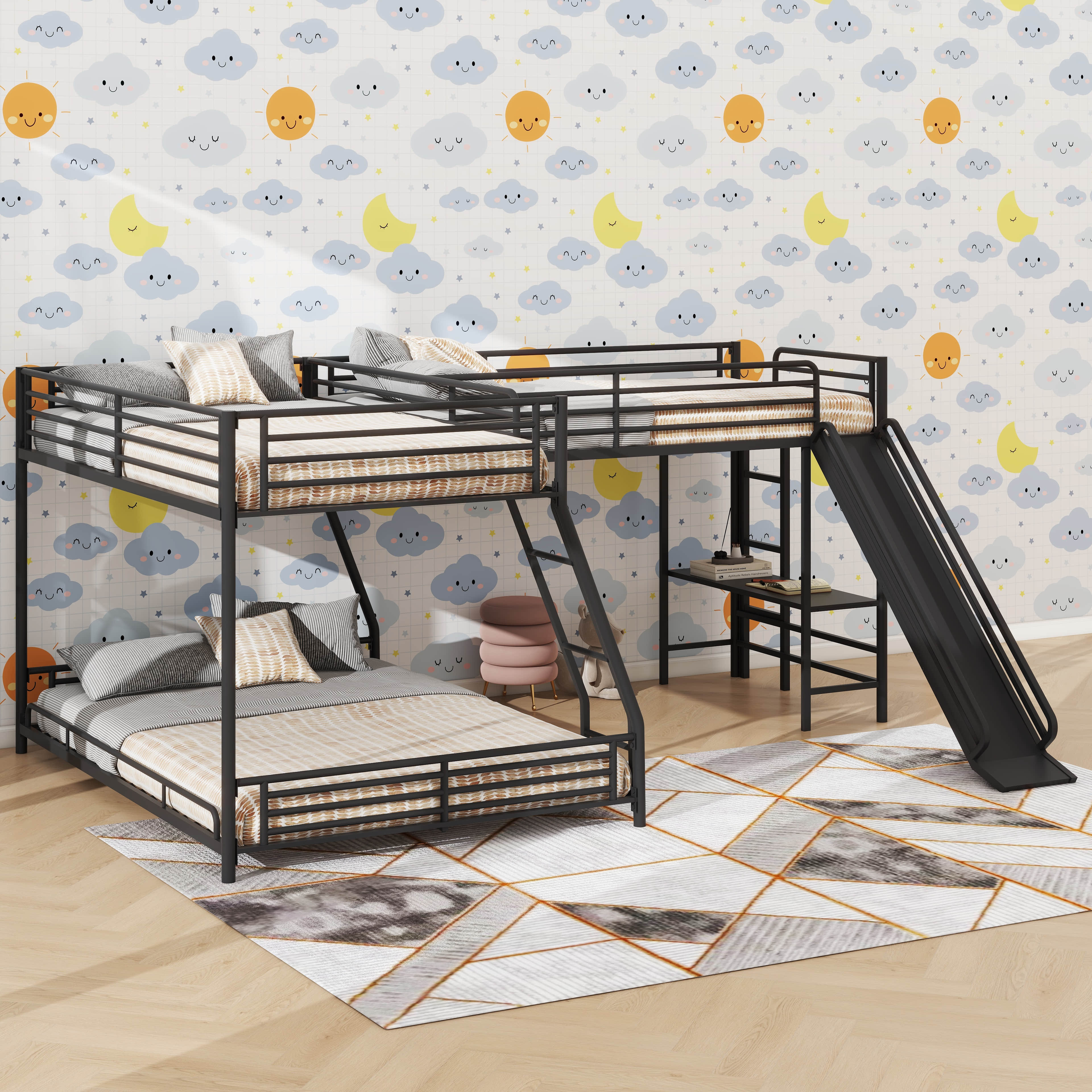 George Oliver Versatile L-Shaped Bunk Bed System With Twin Over Full ...
