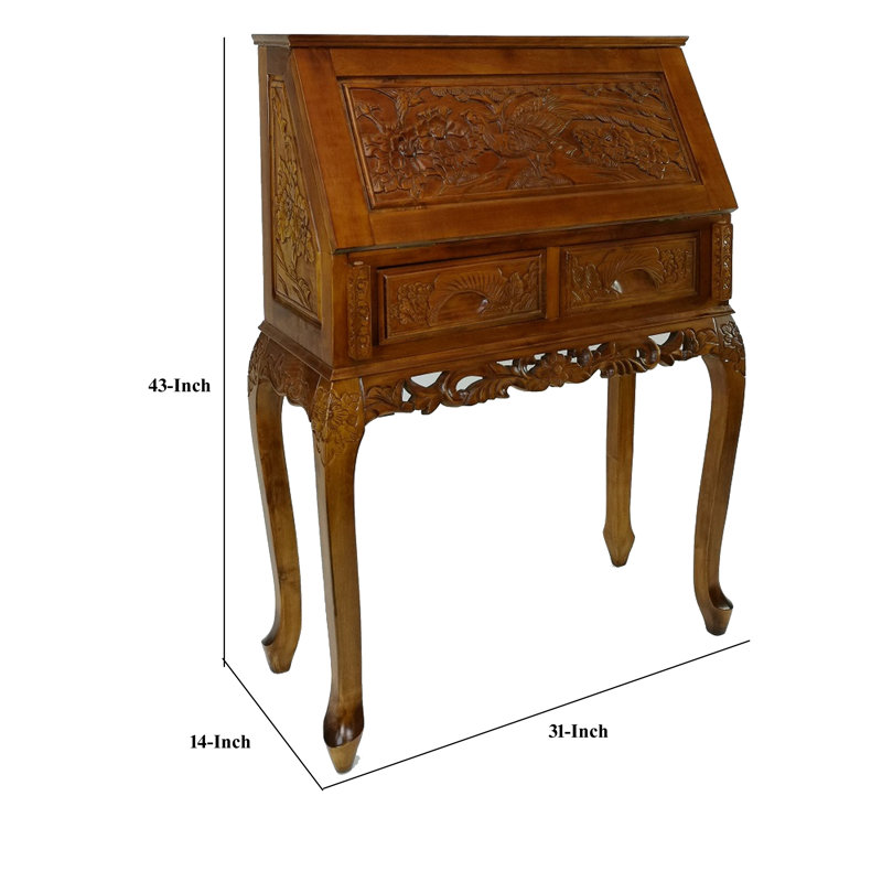 Bloomsbury Market Brackettville Secretary Desk with Hutch | Wayfair