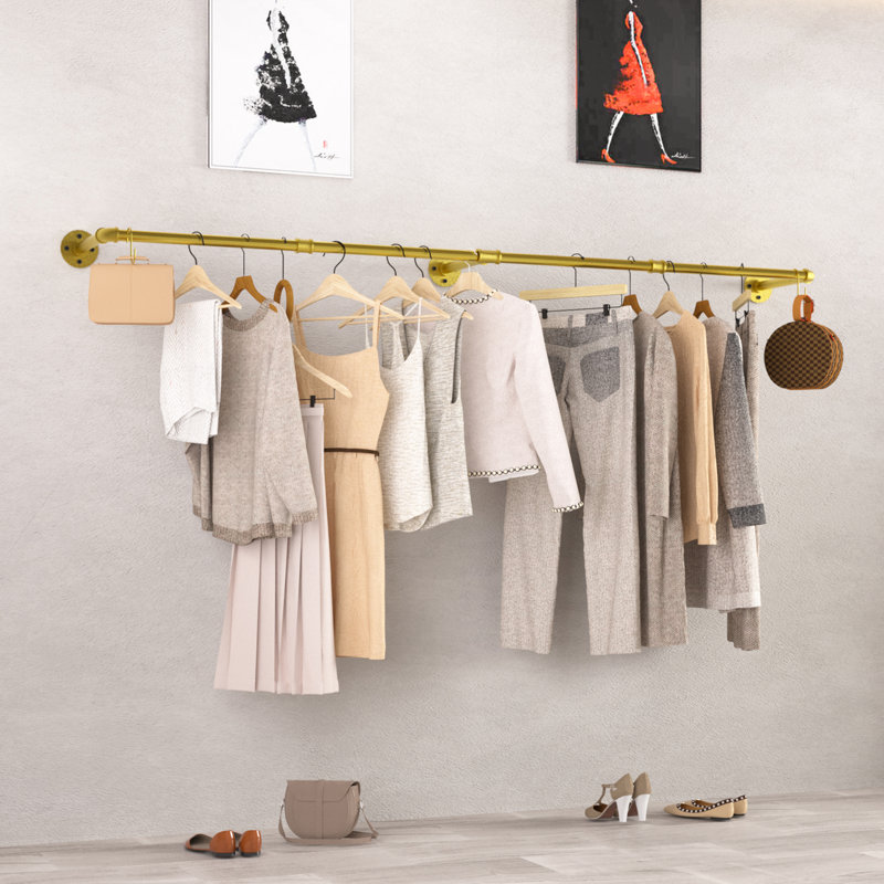 Williston Forge Jahmad 70.87" W Wall Mounted Clothes Rack & Reviews ...