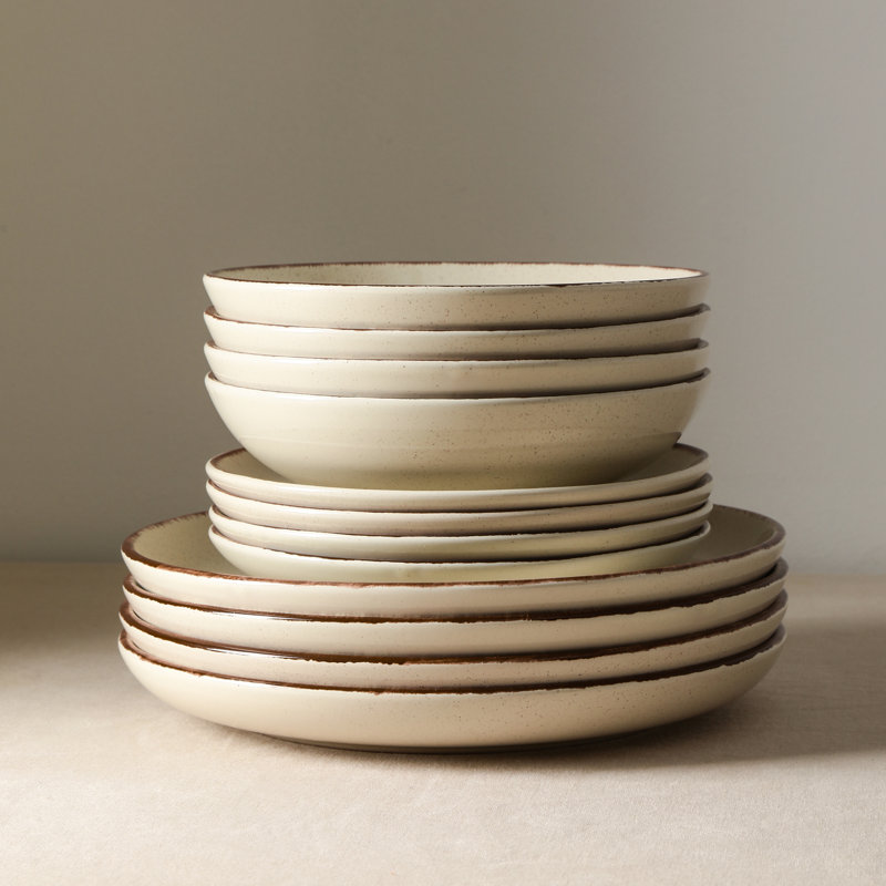 Earth & Clay Heath 24-Piece Dinnerware Set Stoneware & Reviews | Joss ...