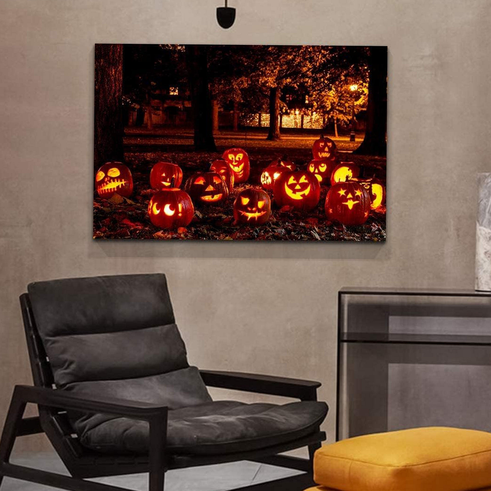 The Holiday Aisle® Framed On Canvas Decor Painting For Halloween ...