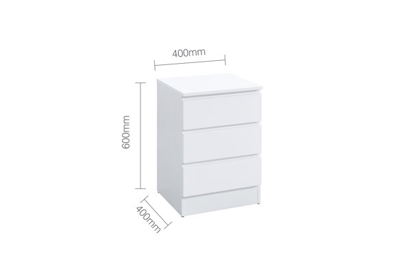 17 Stories Marqita 3 Drawer Bedside Table & Reviews | Wayfair.co.uk