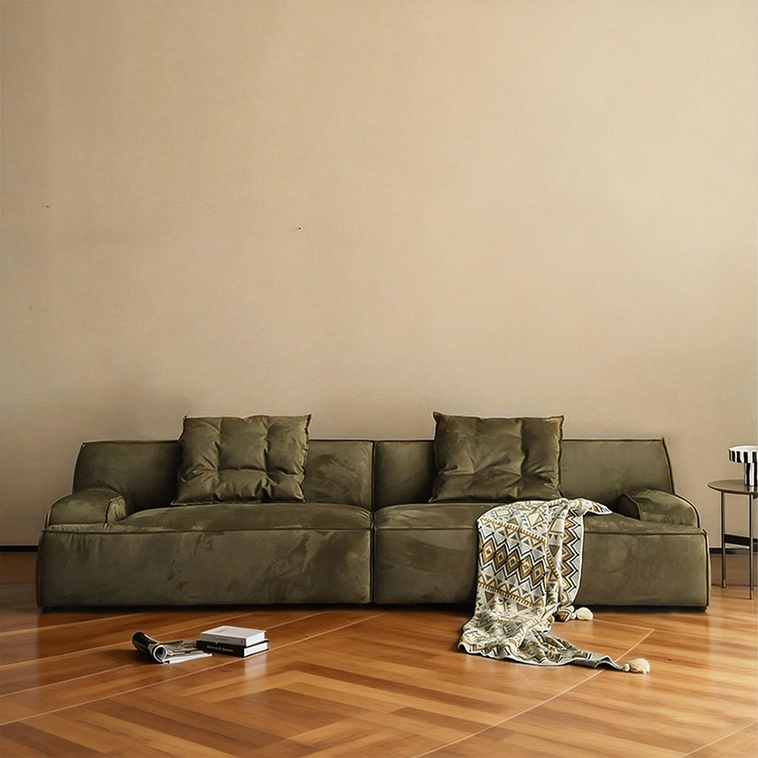 Latitude Run® Green Solid wood Frame Modular Sofa cushion couch | Wayfair