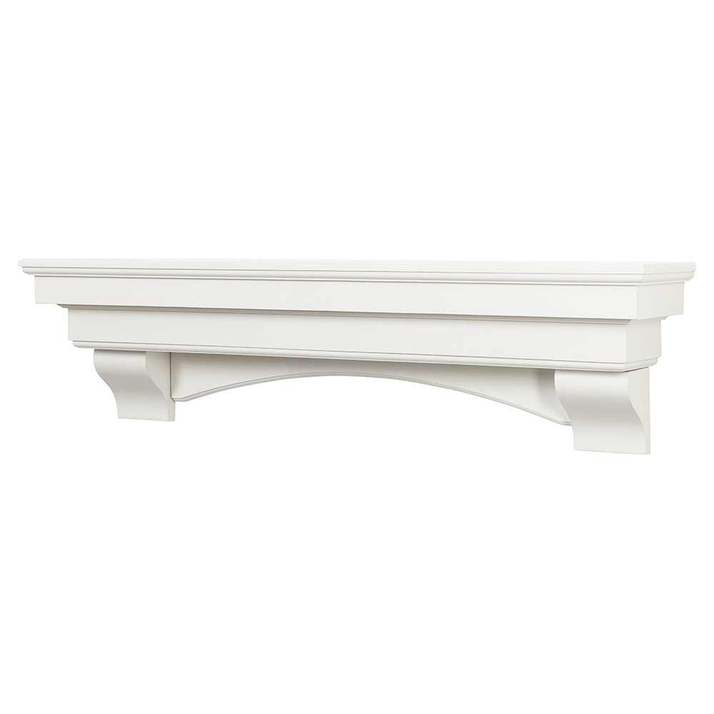 Alcott Hill® Rustic Floating Wood Fireplace Mantel Shelf with Arched ...