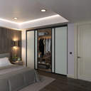 Doors22 Panel Milky Glass Sliding Closet Doors - Aluminum Frame with ...