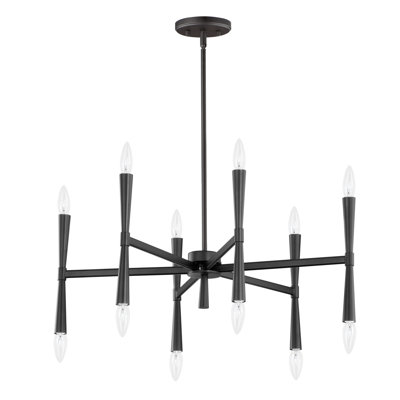 Etta Avenue™ Monstair 12 - Light Dimmable Modern Linear Chandelier ...