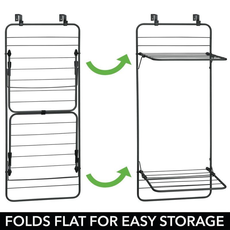 mDesign Steel Collapsible Over the Door Laundry Drying Rack | Wayfair
