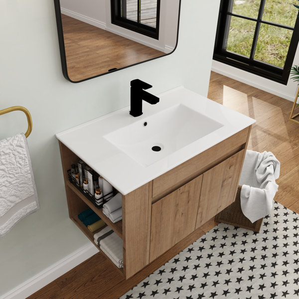 Union Rustic 30'' Single Bathroom Vanity with Ceramic Top | Wayfair