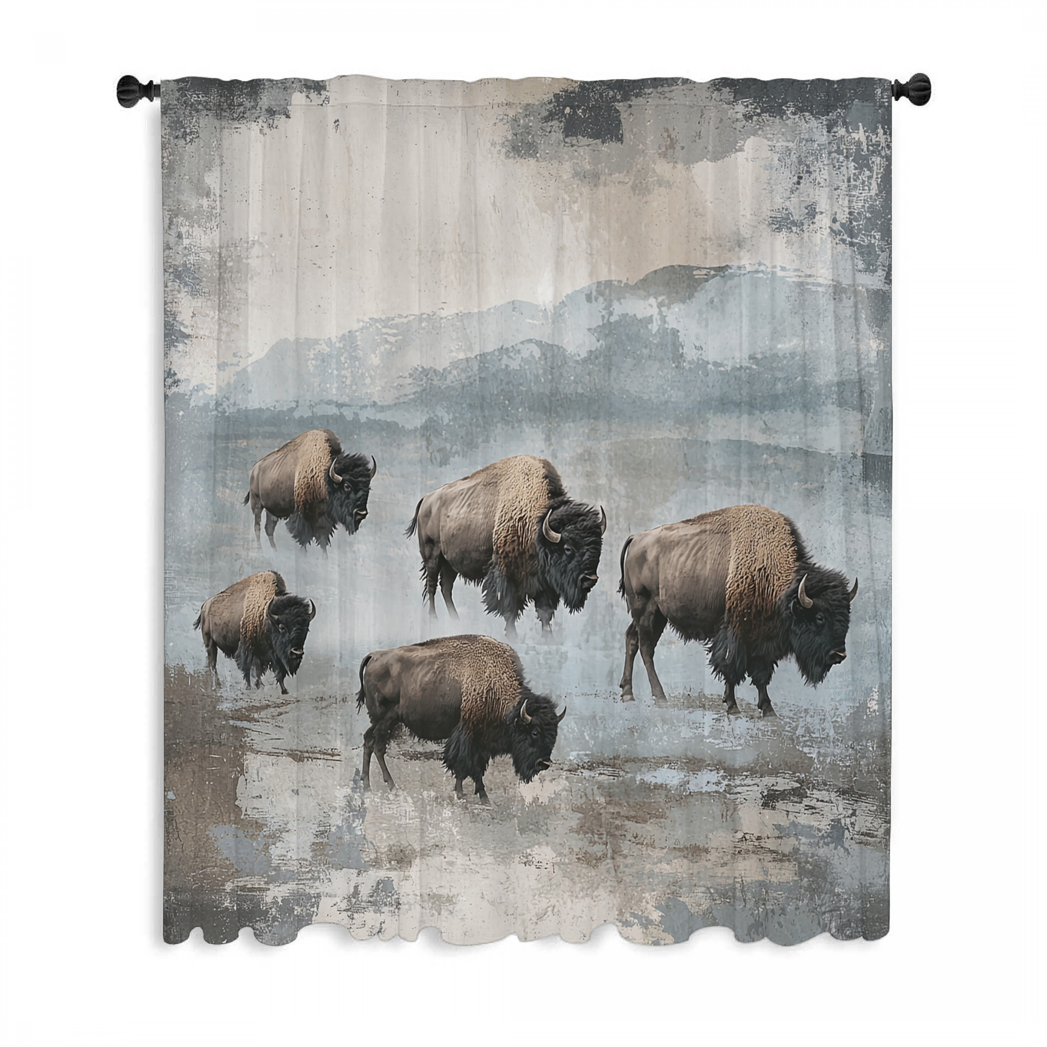 Dakota Fields Bison Window Curtains, Animal Blockout & Sheer Curtains ...