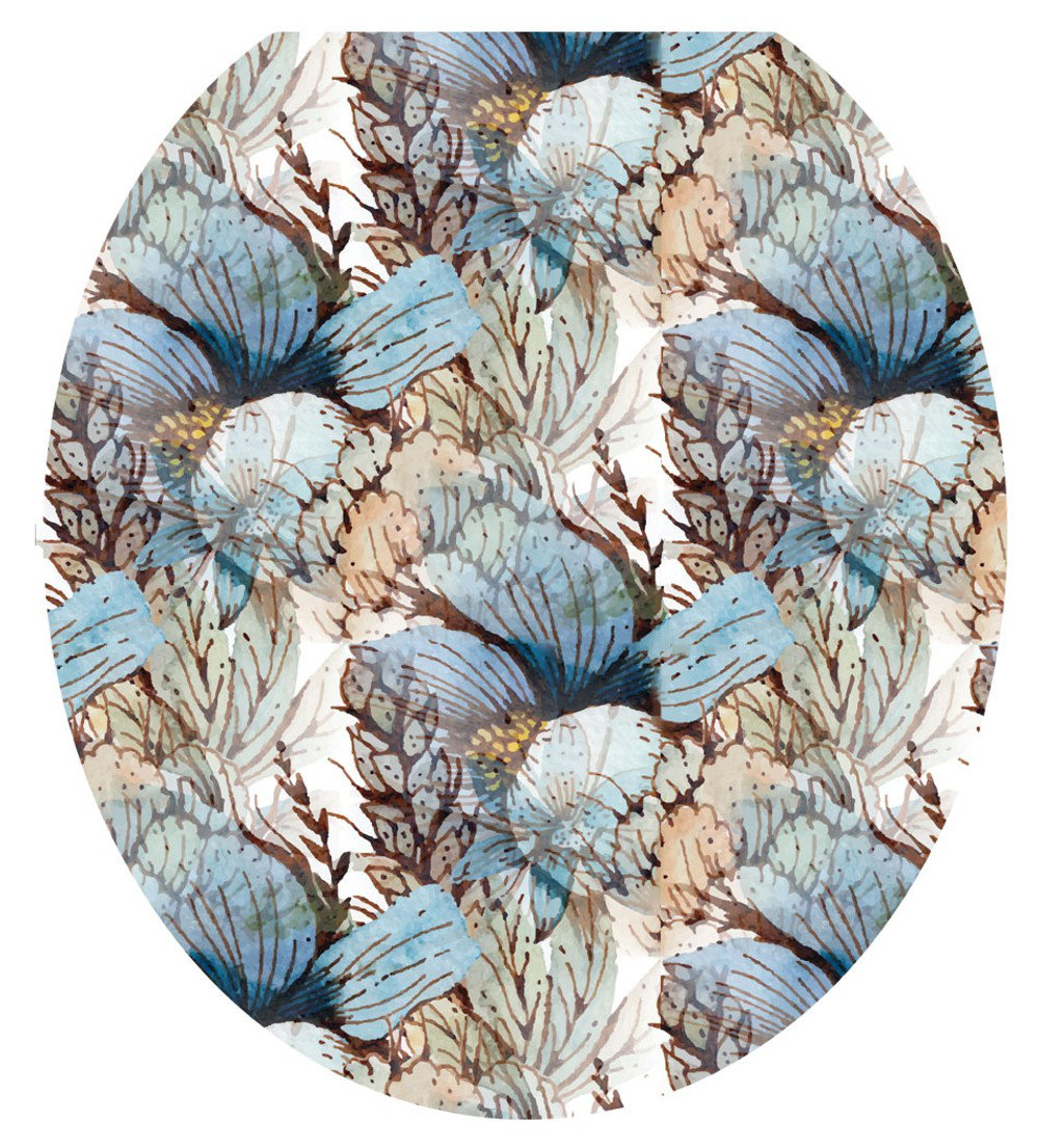 Toilet Tattoos Florals in the Mist Toilet Seat Decal – Reusable Static ...