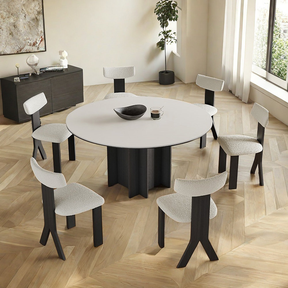 LABAORRY French vintage simple round dining table sets | Wayfair