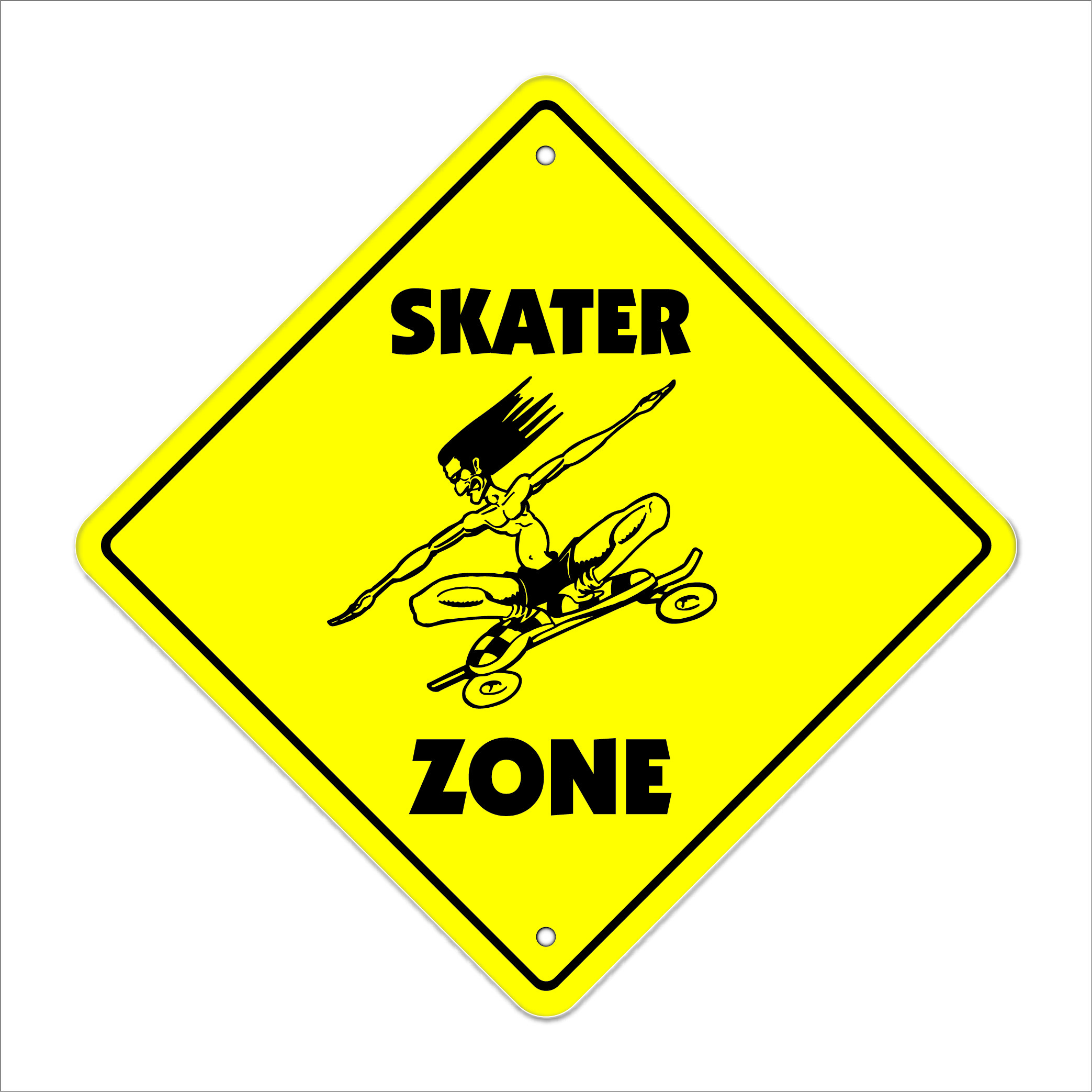 SignMission Skater Crossing Sign Zone Xing Skateboard Hockey ...
