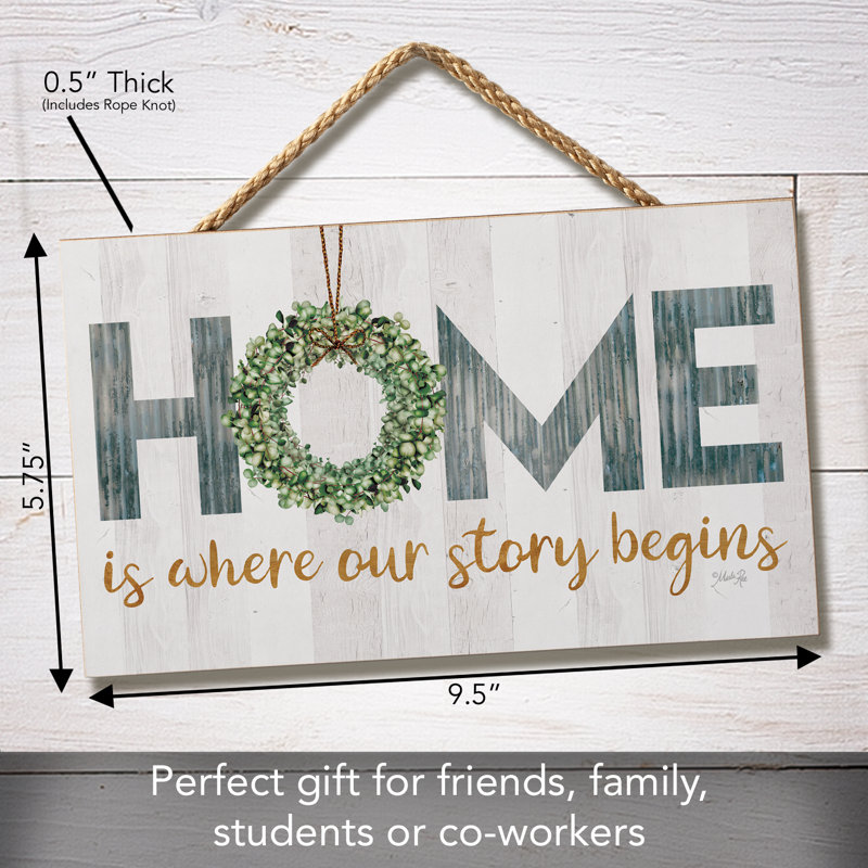 Gracie Oaks Story Begins Hanging Wood Wall Sign | Wayfair