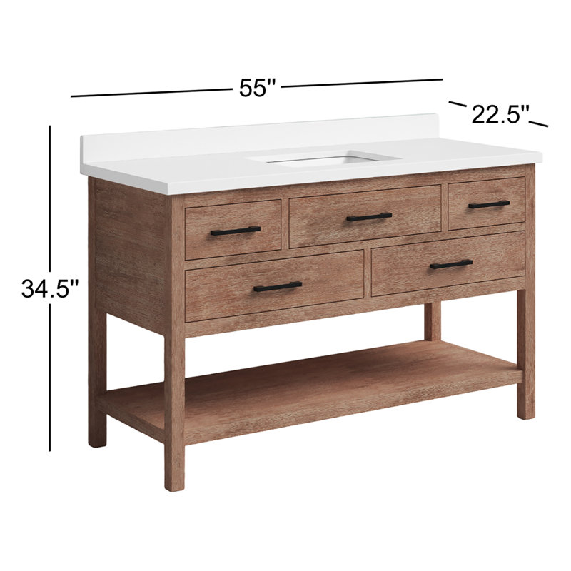 Ari Kitchen & Bath Betty 55" Single Bathroom Vanity Set & Reviews ...
