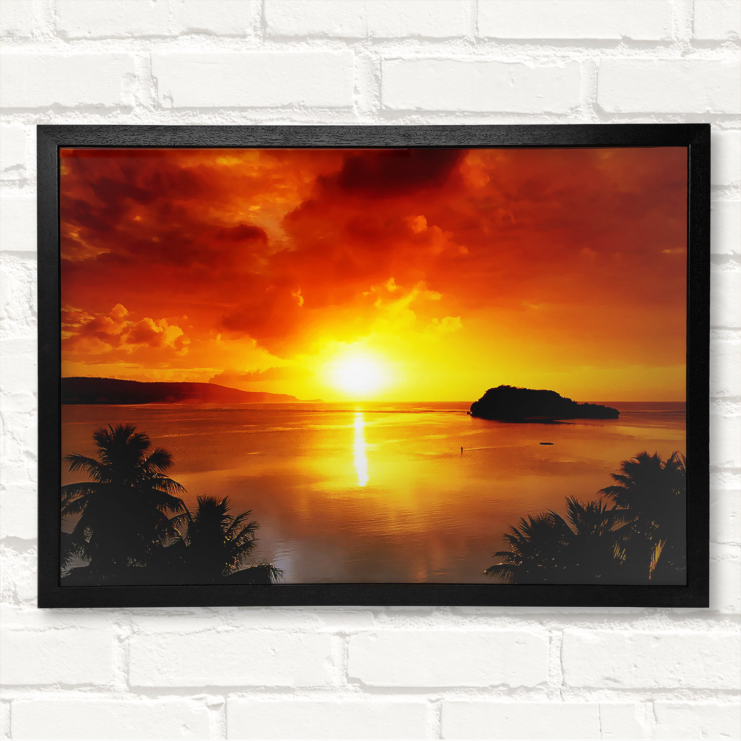 House of Hampton Orange Sunbeam Ocean Framed Print | Wayfair.co.uk
