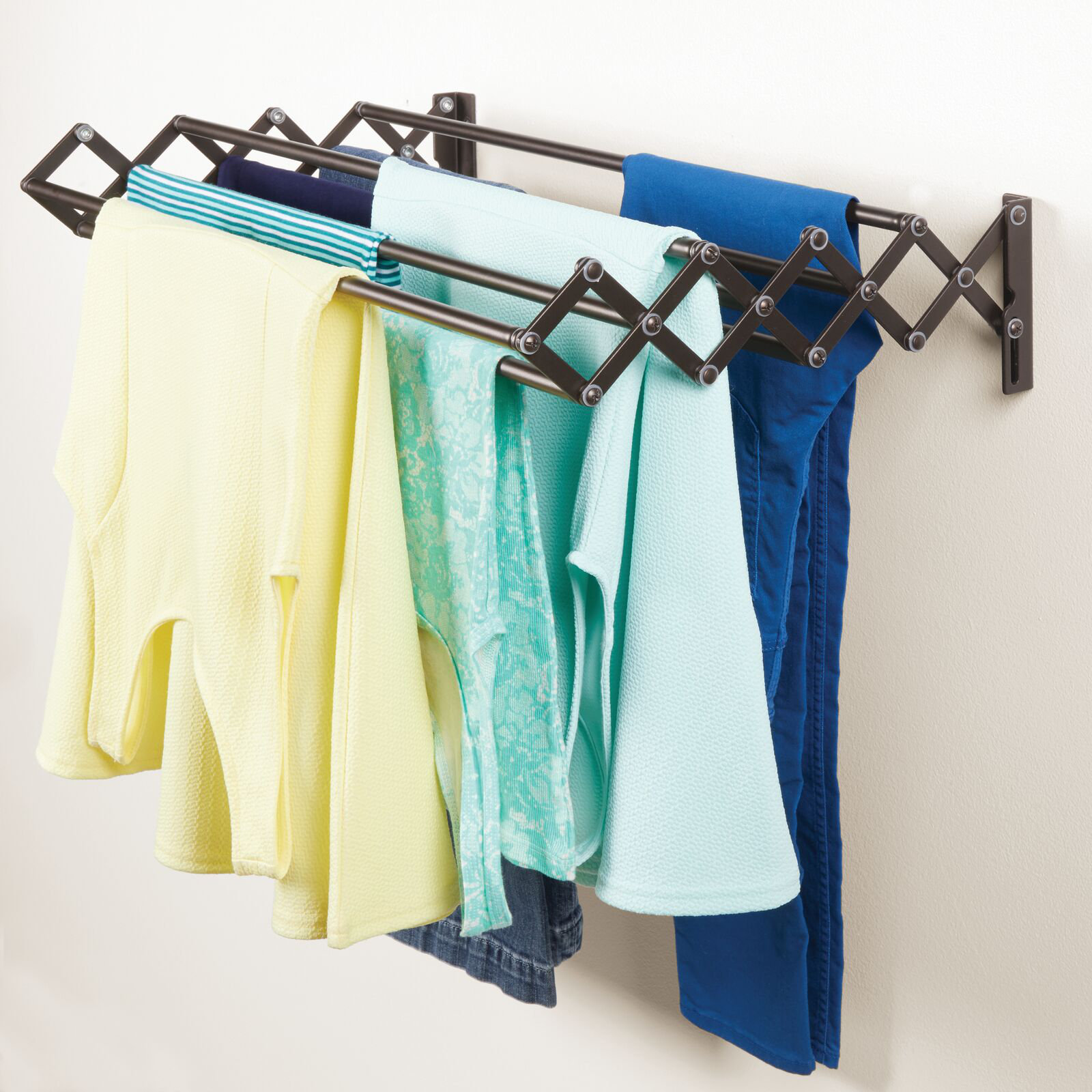 mDesign Expandable Wall Mount Laundry Drying Rack - Wayfair Canada