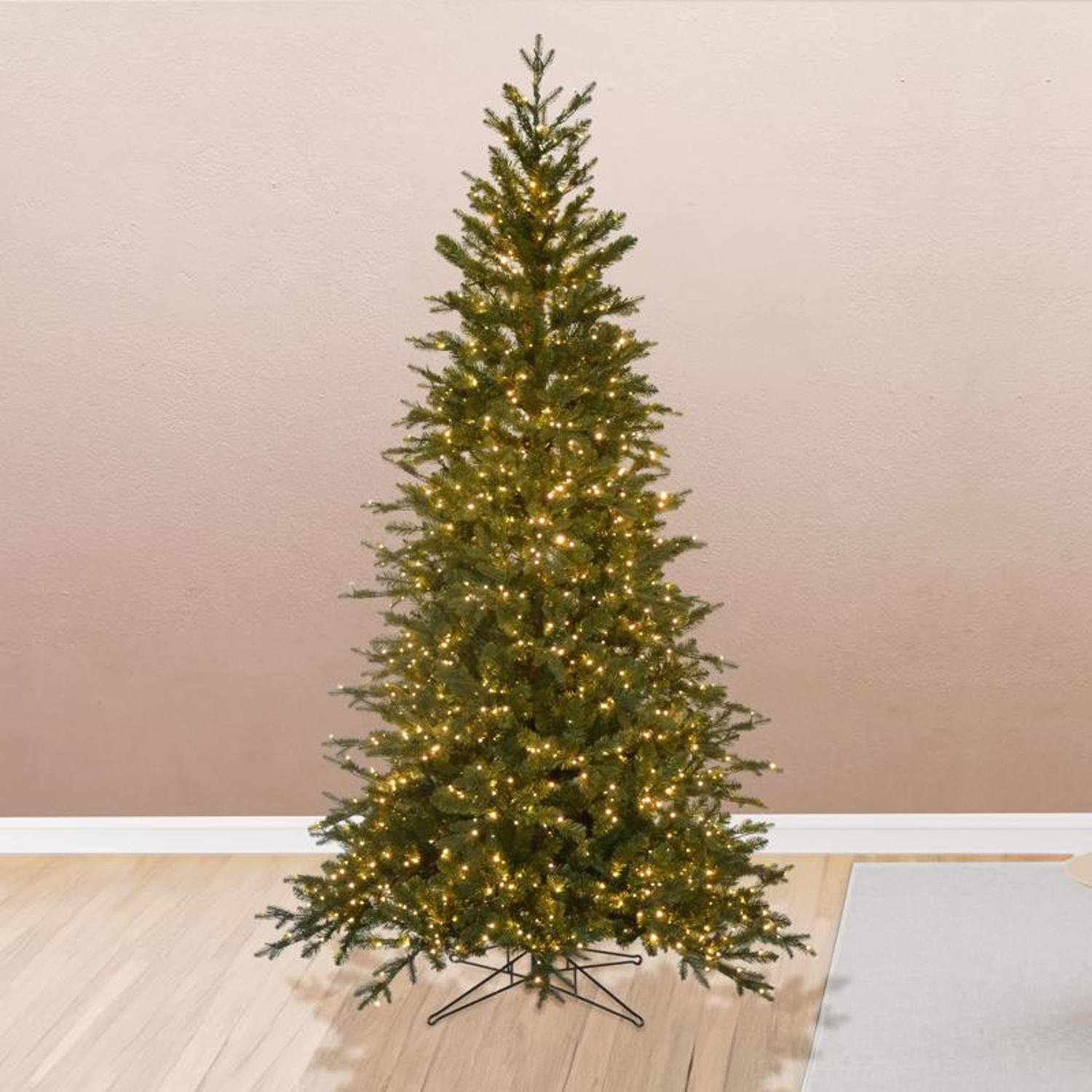 The Holiday Aisle® 1-2 Tree 7 ft. Full LED 400 ct Winchester Pine Color ...