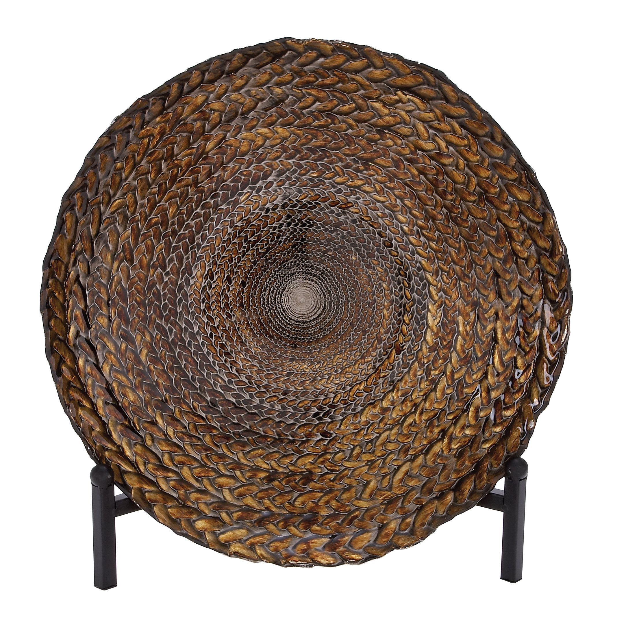 Cole & Grey Glass Bowl with Metal Stand | Wayfair