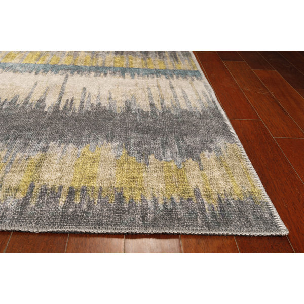 Wrought Studio London Gold/Grey Horizons Area Rug | Wayfair