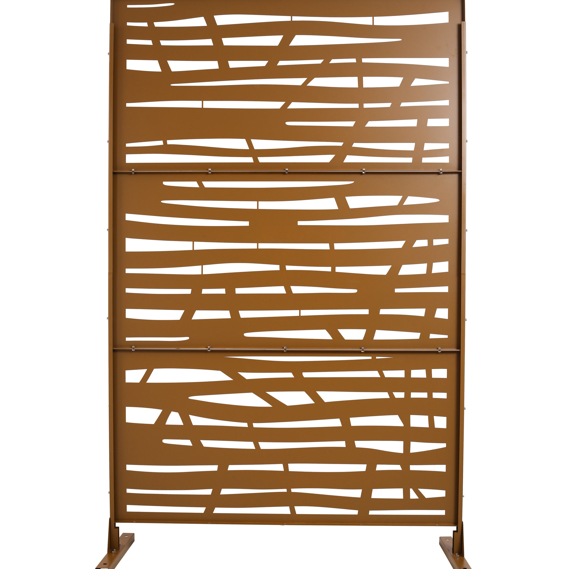 RoseateRustic Freestanding Metal Privacy Screen, 76" H48" W, Black, For ...