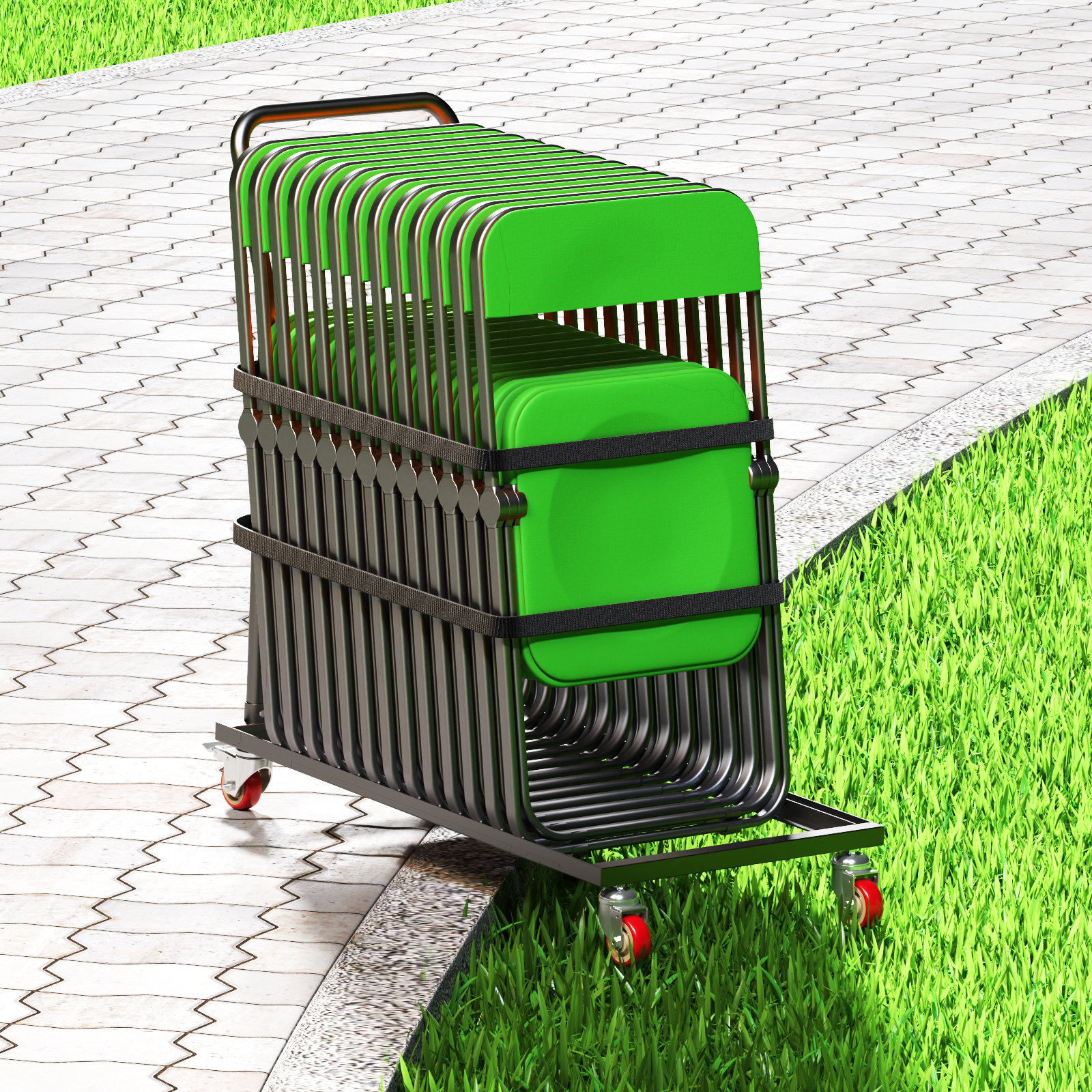 Stellweilan Tessberg Folding Chair Rack Cart for 25 Chairs of 300 LBS L ...