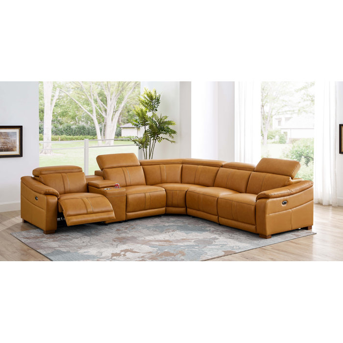 Wade Logan® Ayshea Upholstered Power Reclining Sectional & Reviews ...