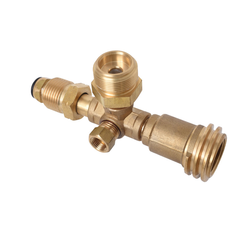 Flame King 4-Port Tee Propane Adapter POL Inlet 1/4 Inverted Female ...