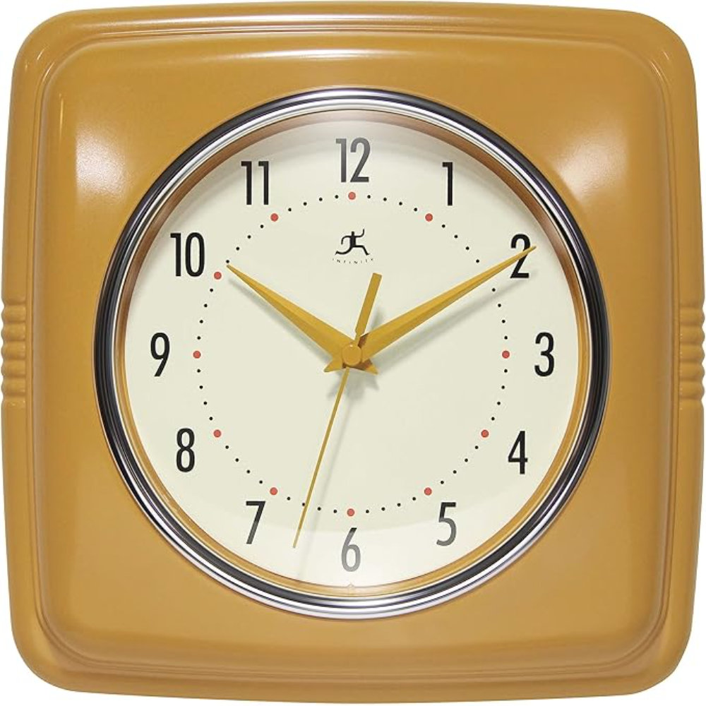 George Oliver Infinity Instruments Retro Wall Clock - 9 Inch Square ...