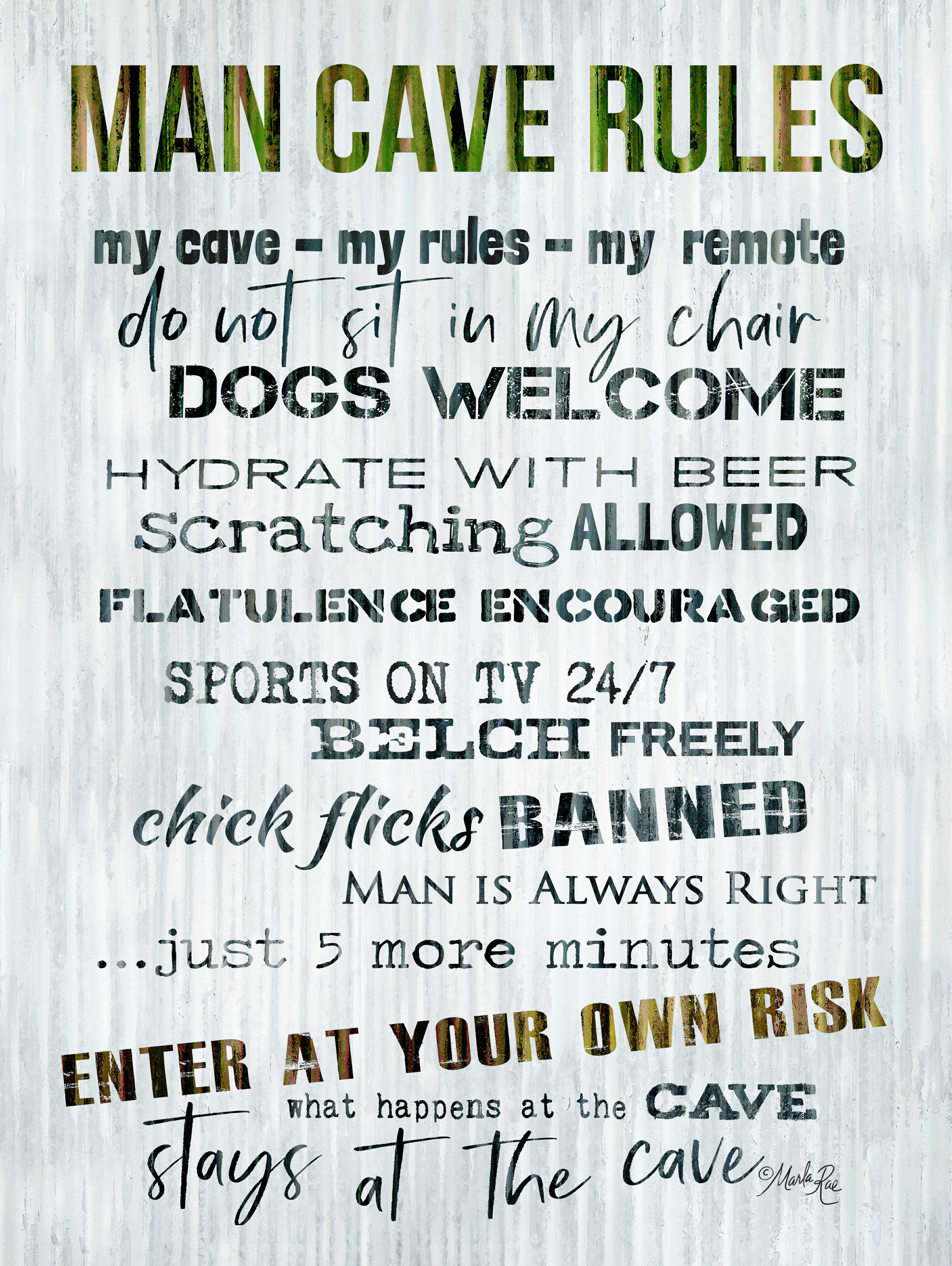 Trinx Man Cave Rules IV by Marla Rae - Wrapped Canvas Print | Wayfair