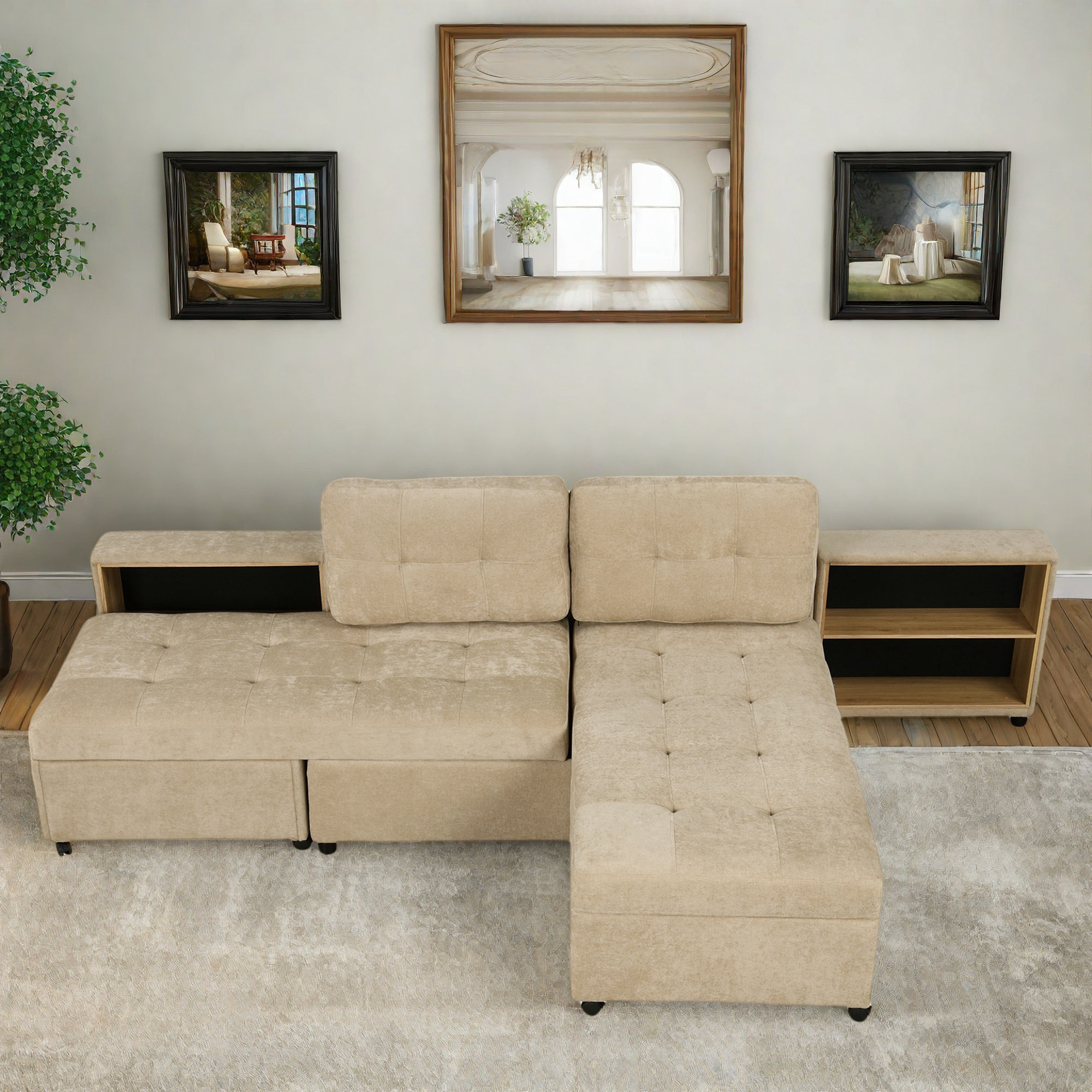 Latitude Run® Versatile Free-combined Modular Sofa With Two Storage ...