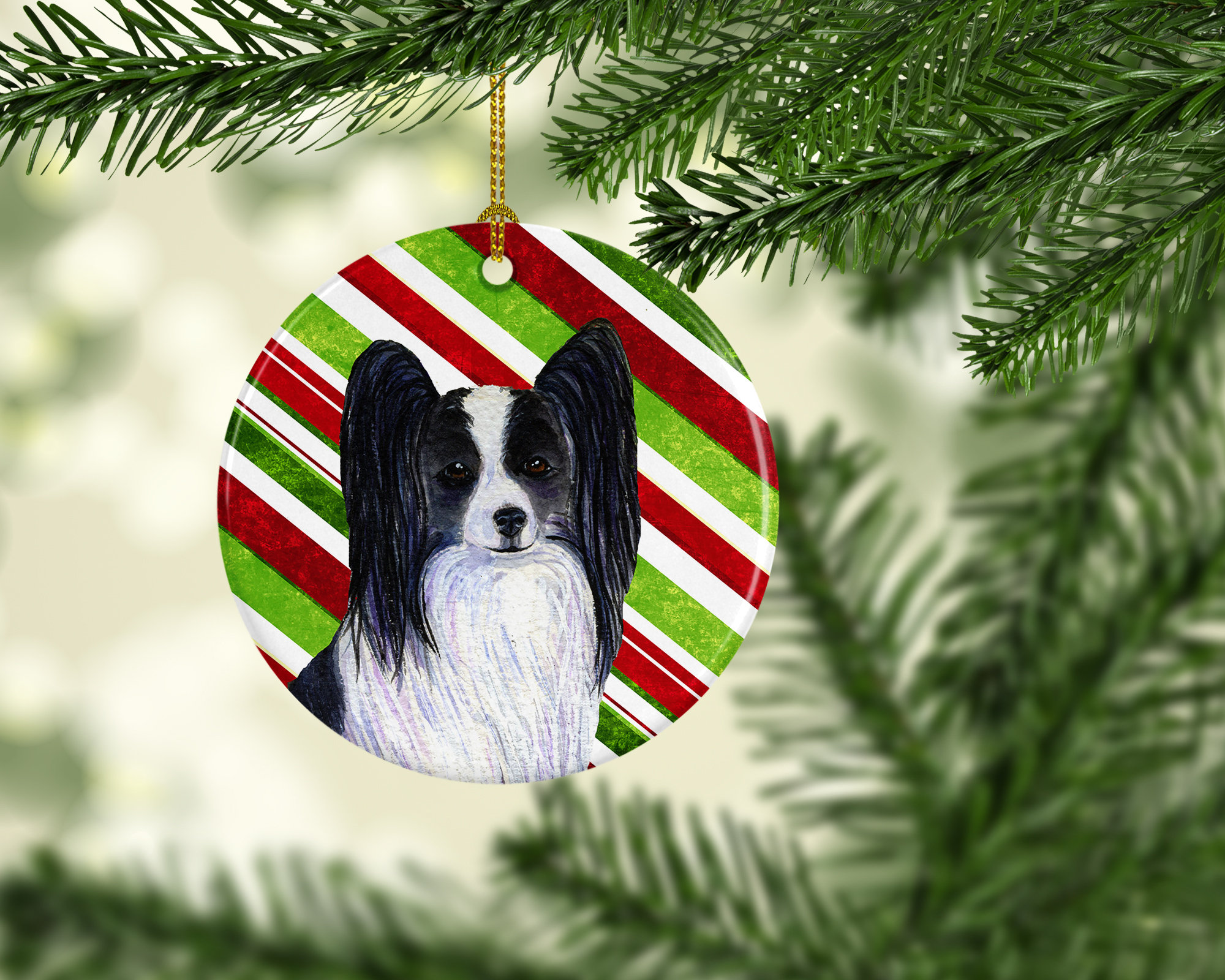 The Holiday Aisle® Papillon Holiday Christmas Ceramic Hanging Figurine ...
