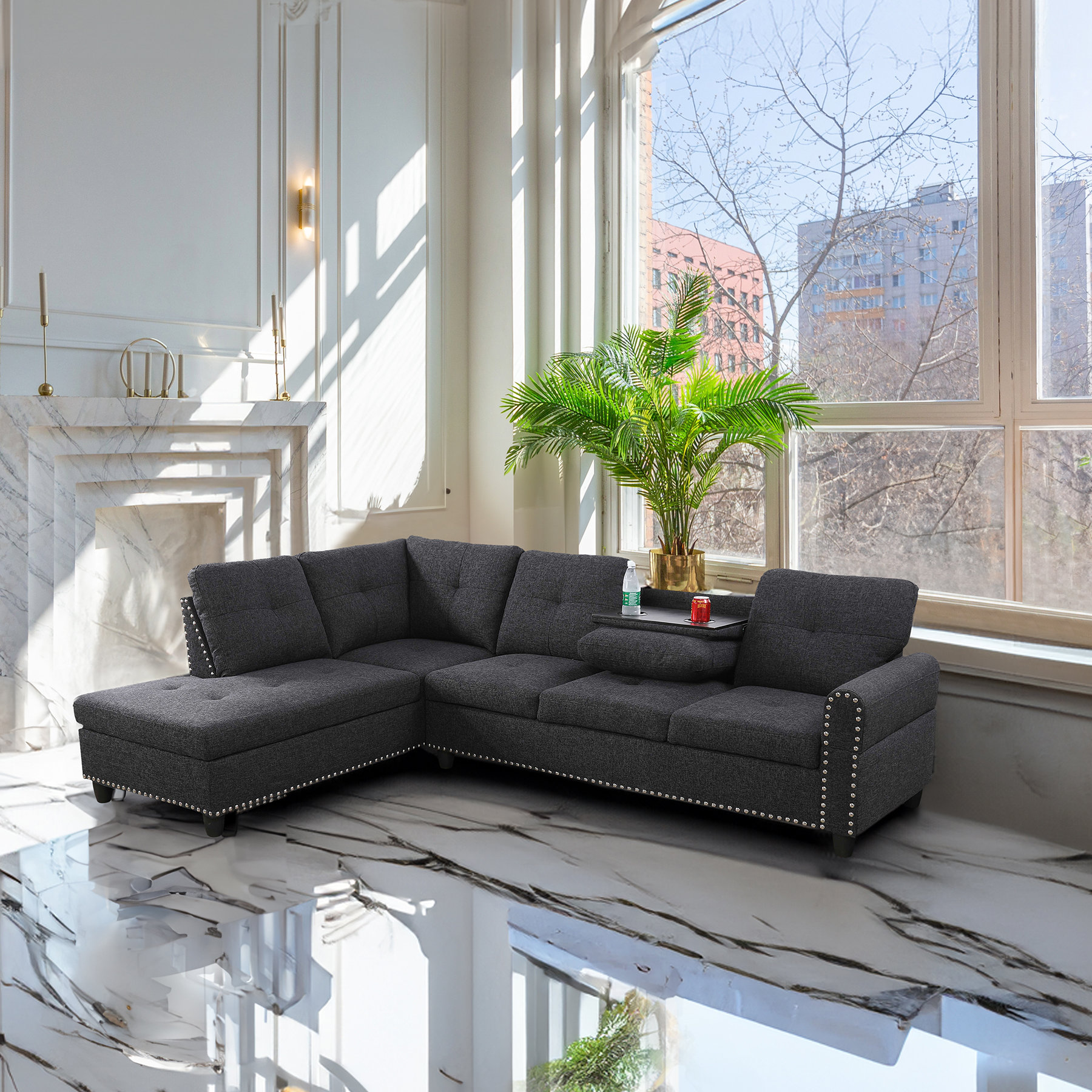 Lark Manor™ Apisha 2 - Piece Upholstered Chaise Sectional | Wayfair