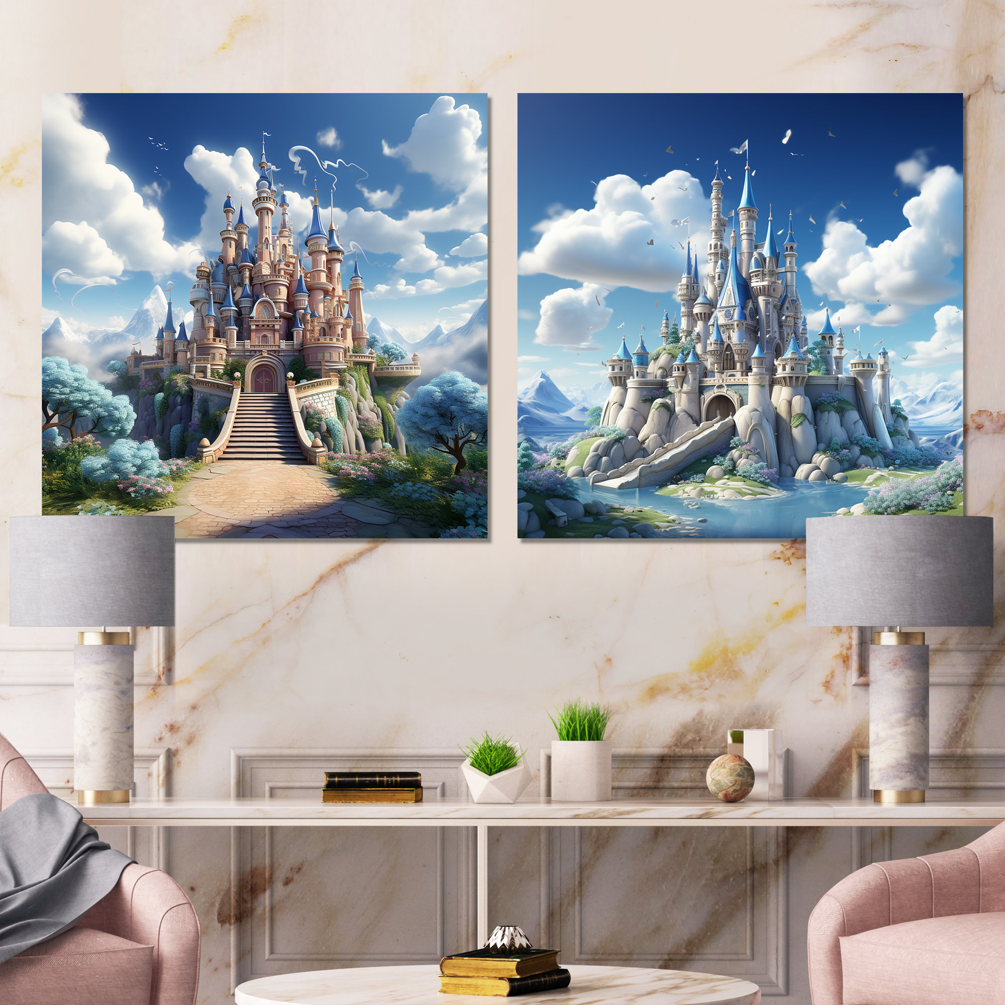 Gemma Violet Princess Magical Castle Dreams I - Castles Metal Wall Art ...