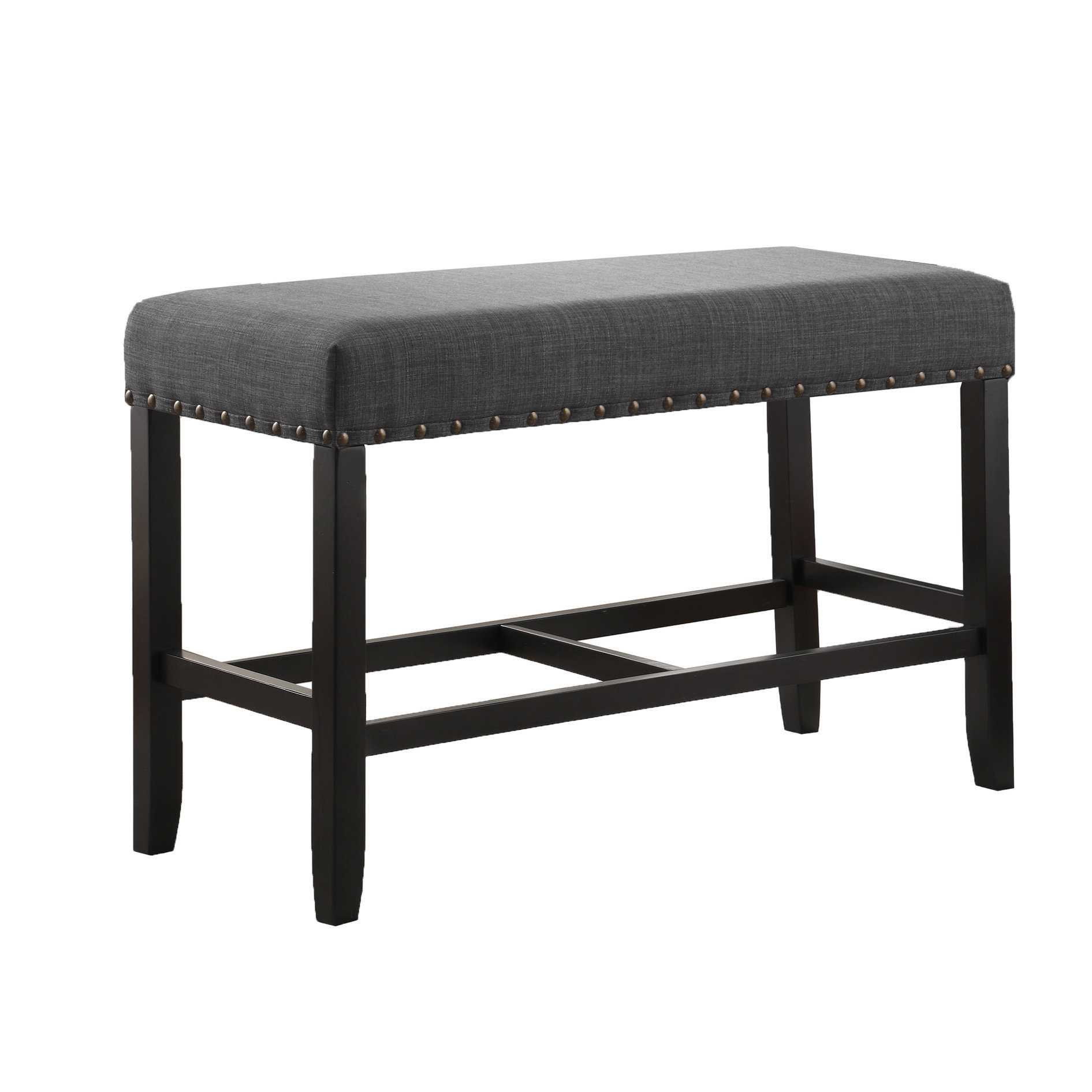 Ebern Designs Fabric Dining Bench - Counter Height, Nailhead Trim ...