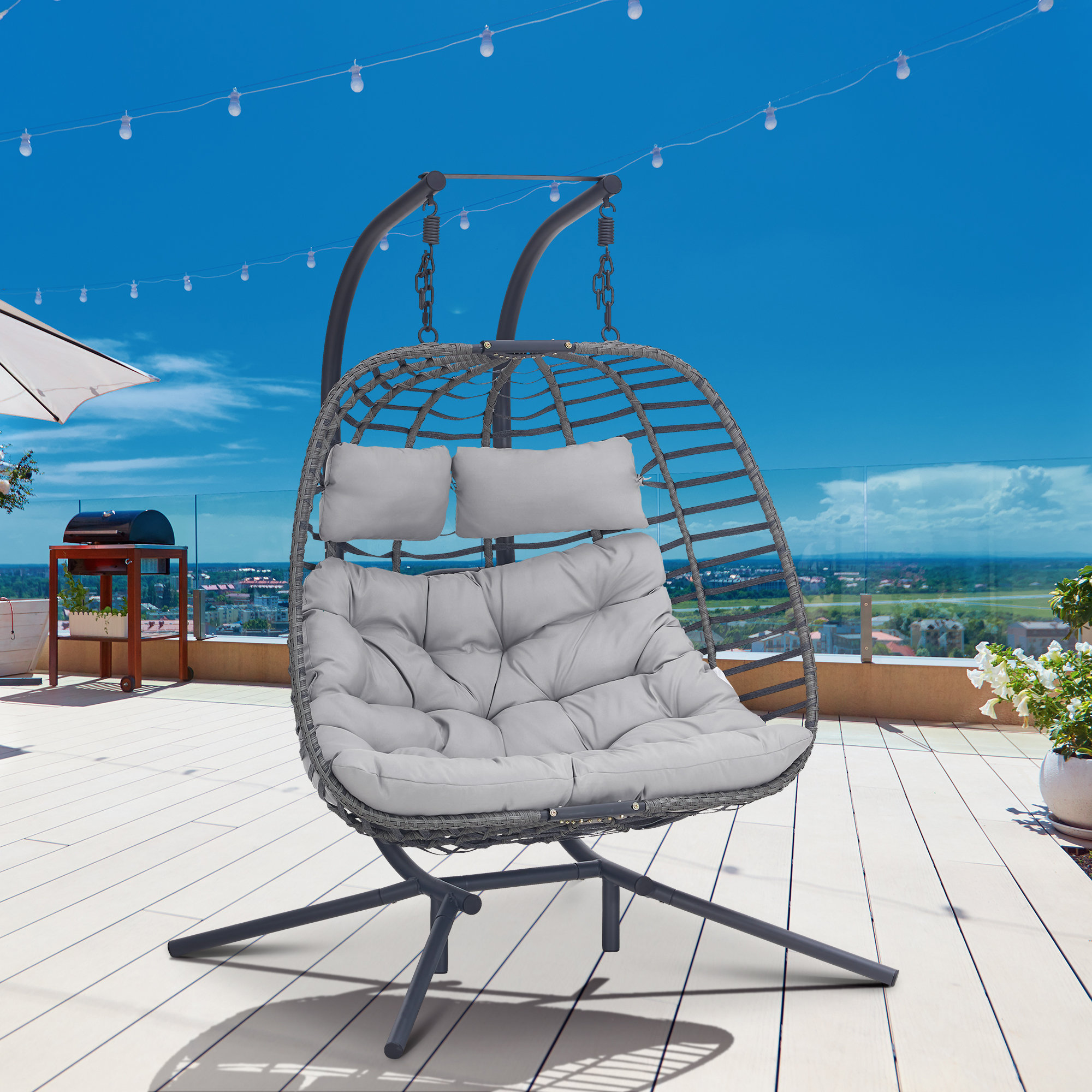 Dakota Fields Burhans Double Swing Chair with Stand & Reviews - Wayfair ...